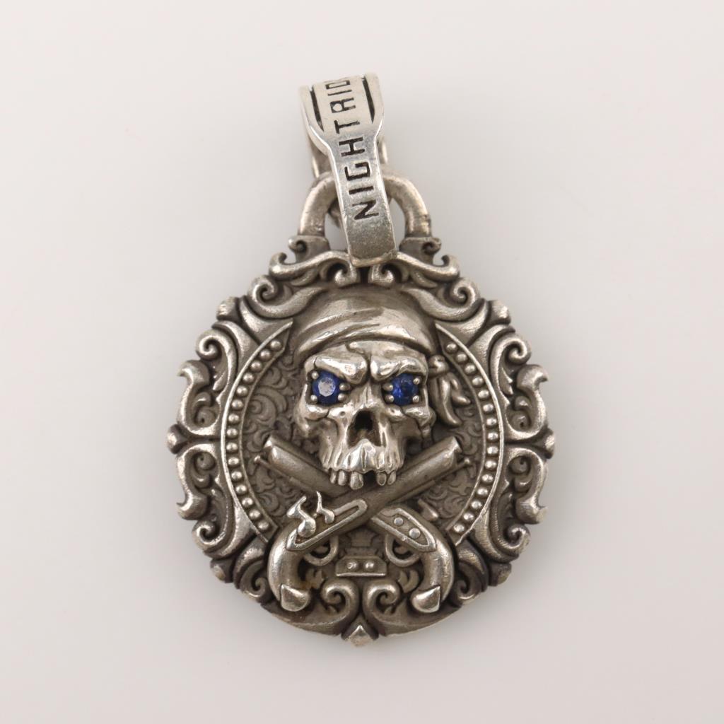 Night Riders Sterling Silver Blue Spinel Old Salt Pendant | Property Room