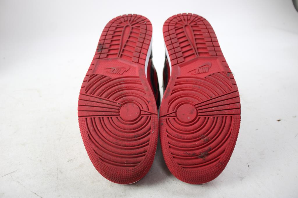 Nike Air Jordan 1 Mid Reverse Bred Black Red Shoes Men 554724-660 Size ...