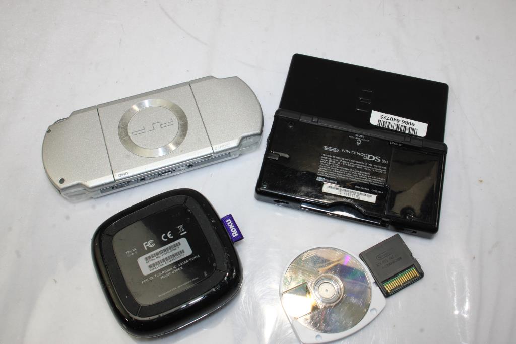 Nintendo DS Lite, Sony PSP, And Roku 3, 5 Pieces | Property Room