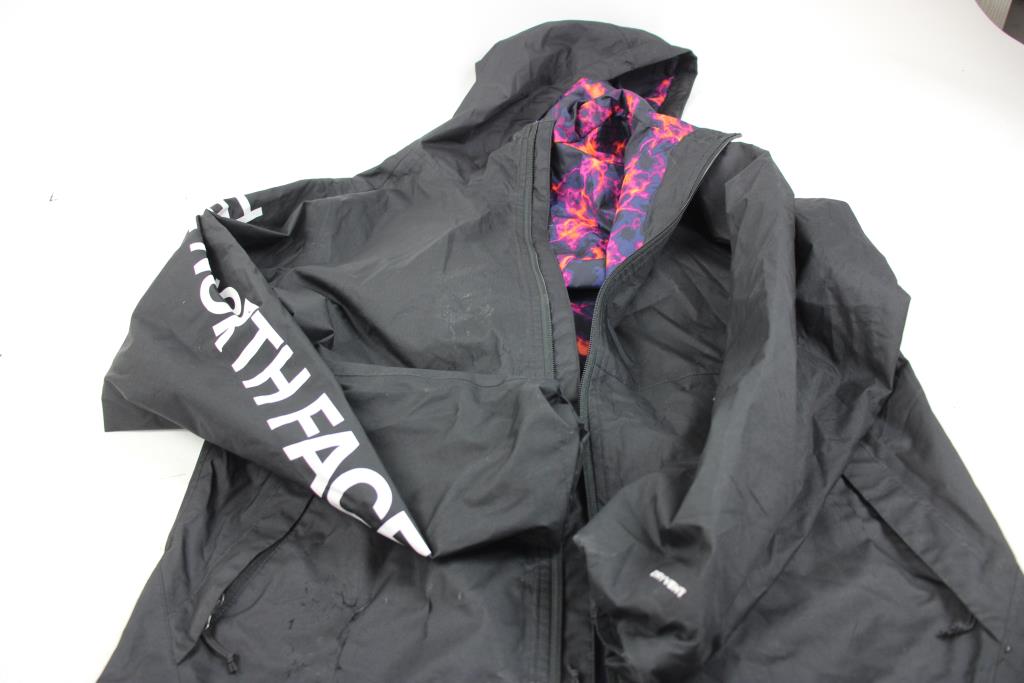 North Face Men's Small Black Jacket With Purple/Red Interior And Gray ...