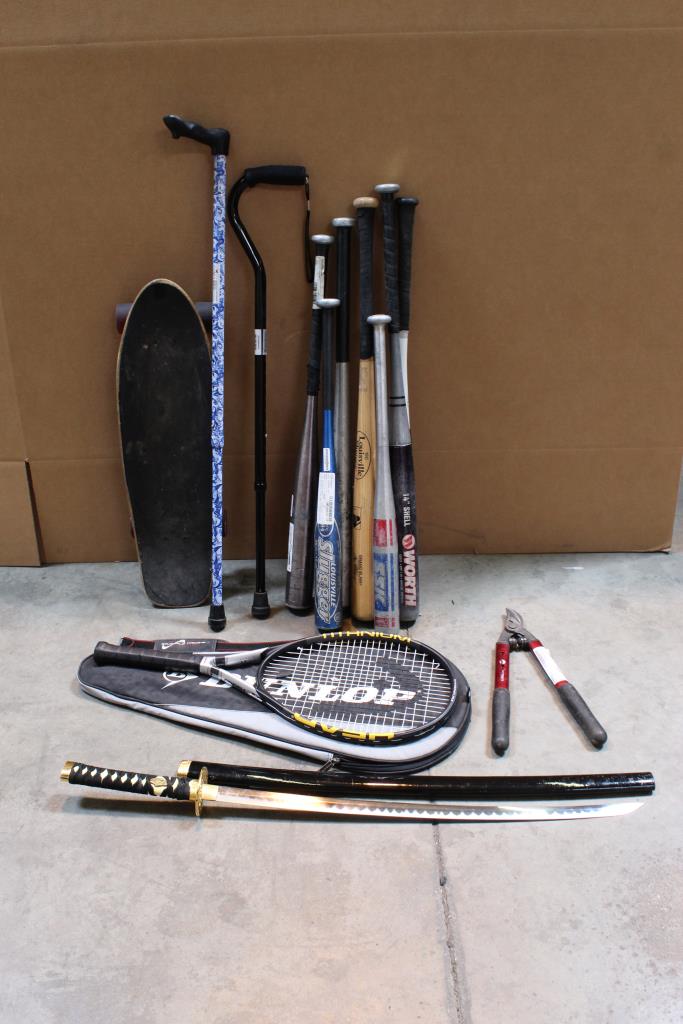 Nova Cane, Demarini Bat, Head Racket+ More 10+ Pieces | Property Room