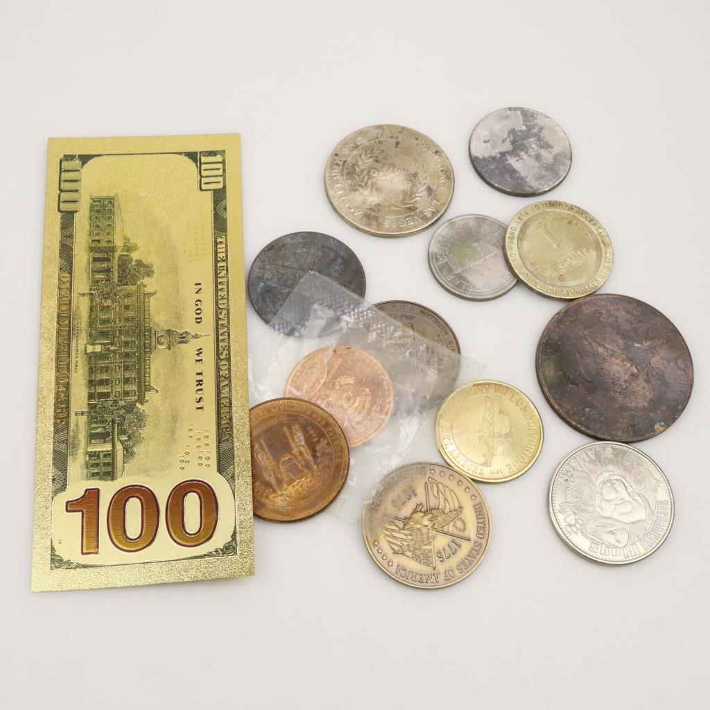 Novelty Foil Collectible US Souvenir, Foreign Coin, And Tokens, 13 ...
