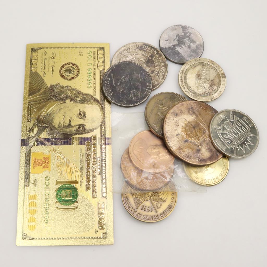 Novelty Foil Collectible US Souvenir, Foreign Coin, And Tokens, 13 ...