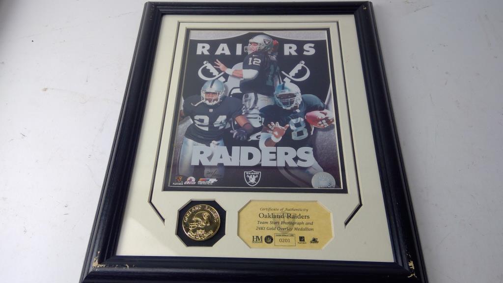 Oakland Raiders Framed Team Stars Photograph And 24K Gold Overlay ...