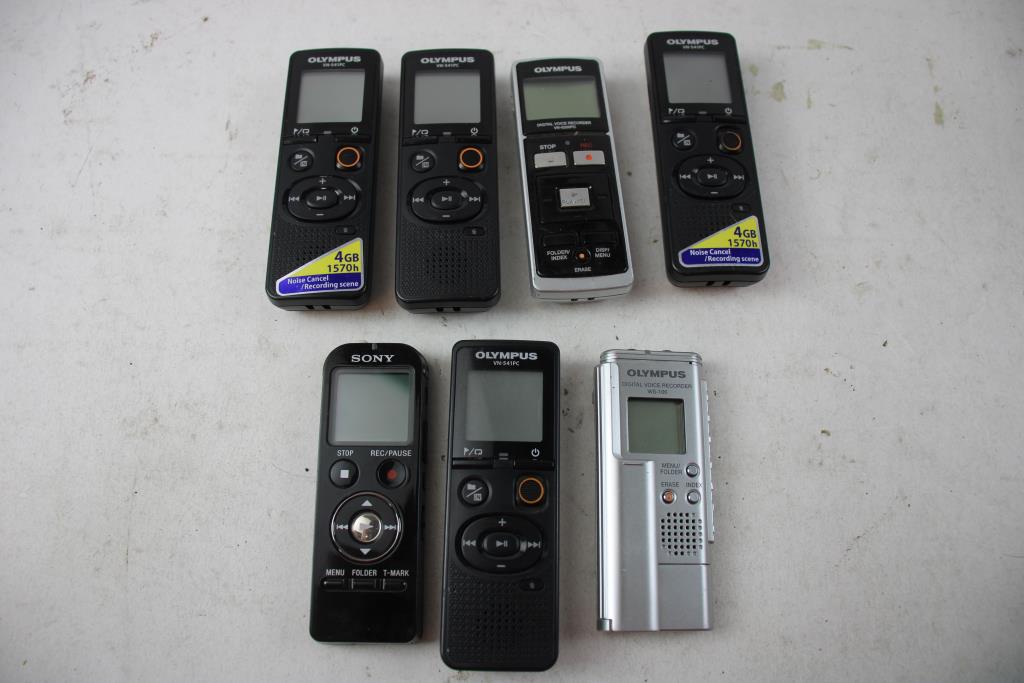 Olympus And Sony Digital Voice Recorder Bulk Lot, 7 Pieces | Property Room