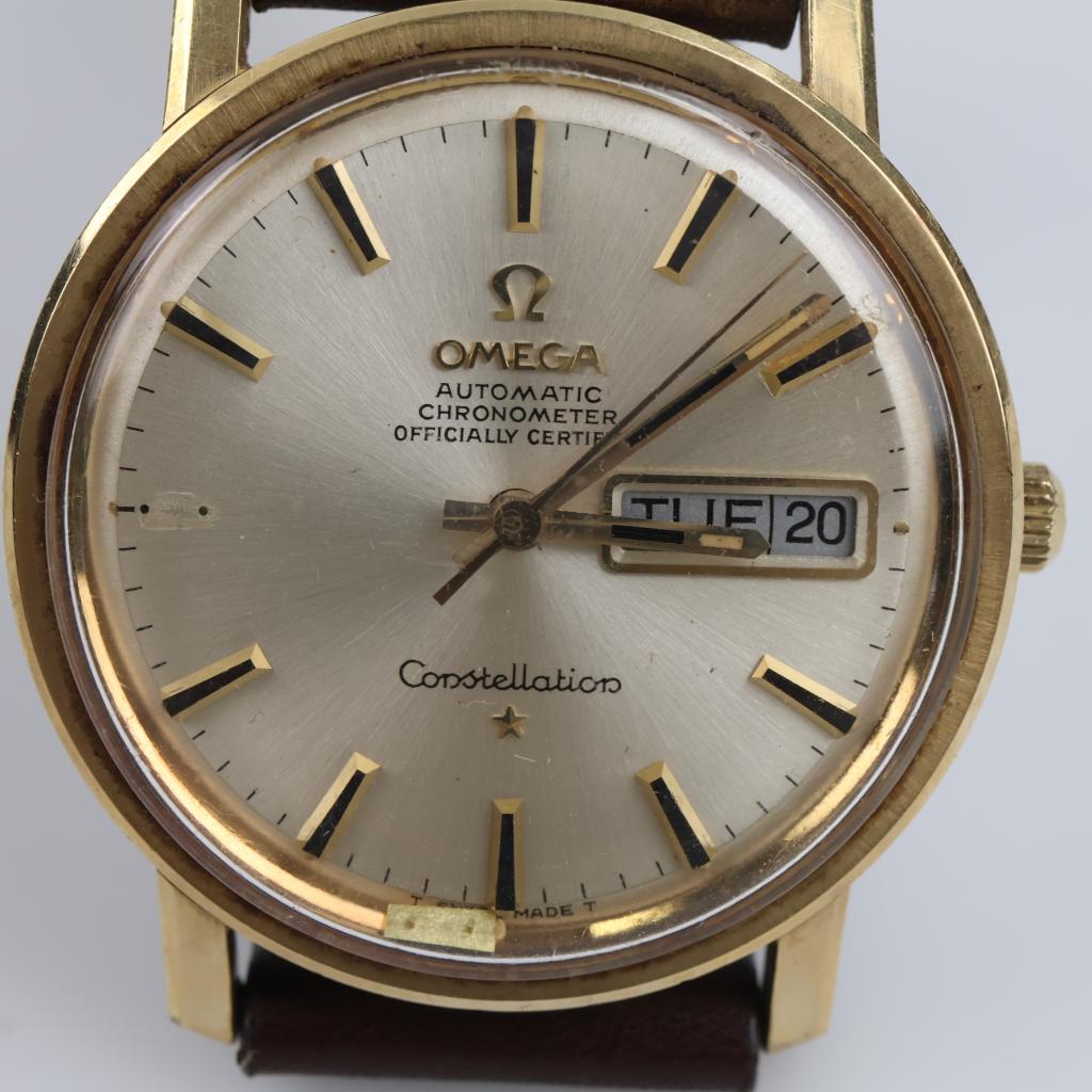 Omega Constellation 14kt Gold Accented Watch | Property Room
