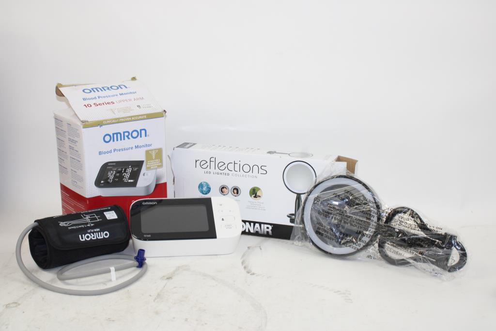 Omron Blood Pressure Monitor And Led Light Mirror | Property Room