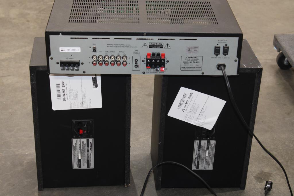 Onkyo Quartz Synthesized Tuner And Amplifier RI With Bose Speakers (2 ...