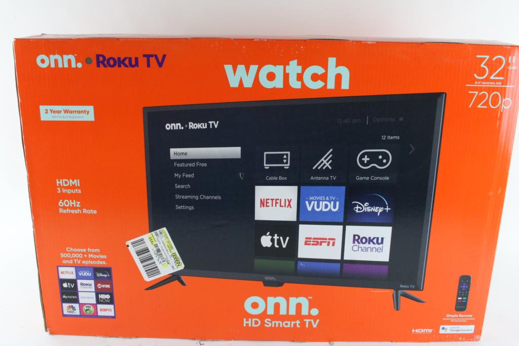 Onn 32' Hd Smart Tv With Roku | Property Room