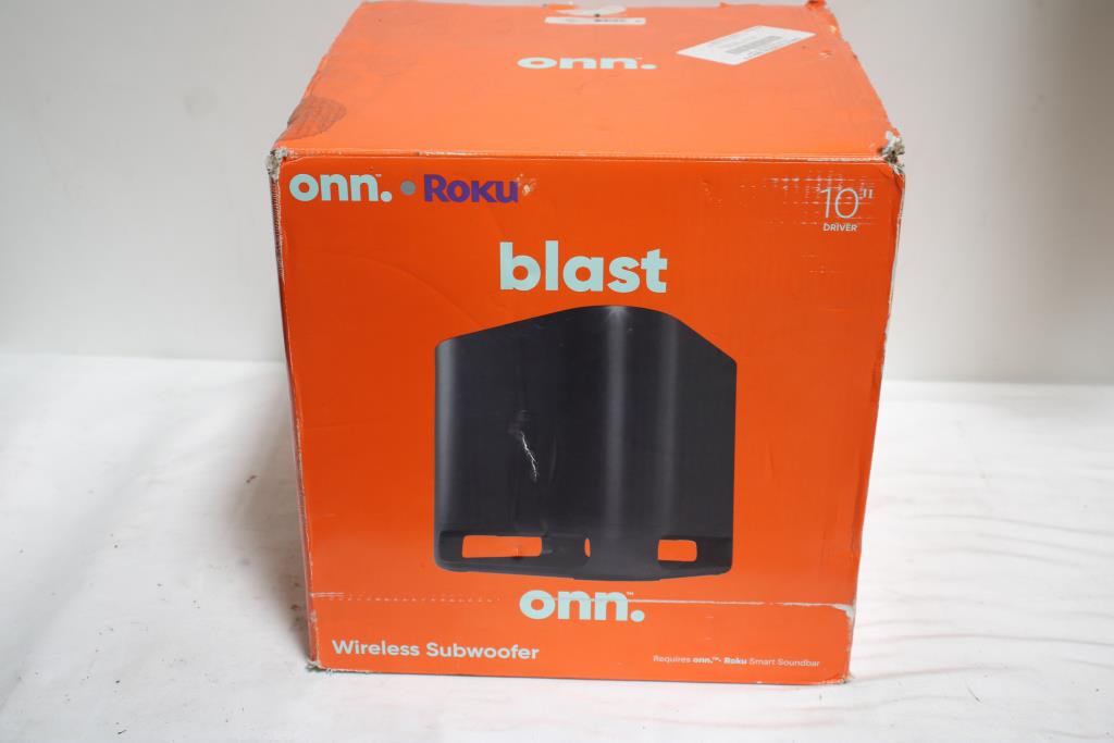 Onn. Roku 150W Wireless Subwoofer - SOLD FOR PARTS | Property Room