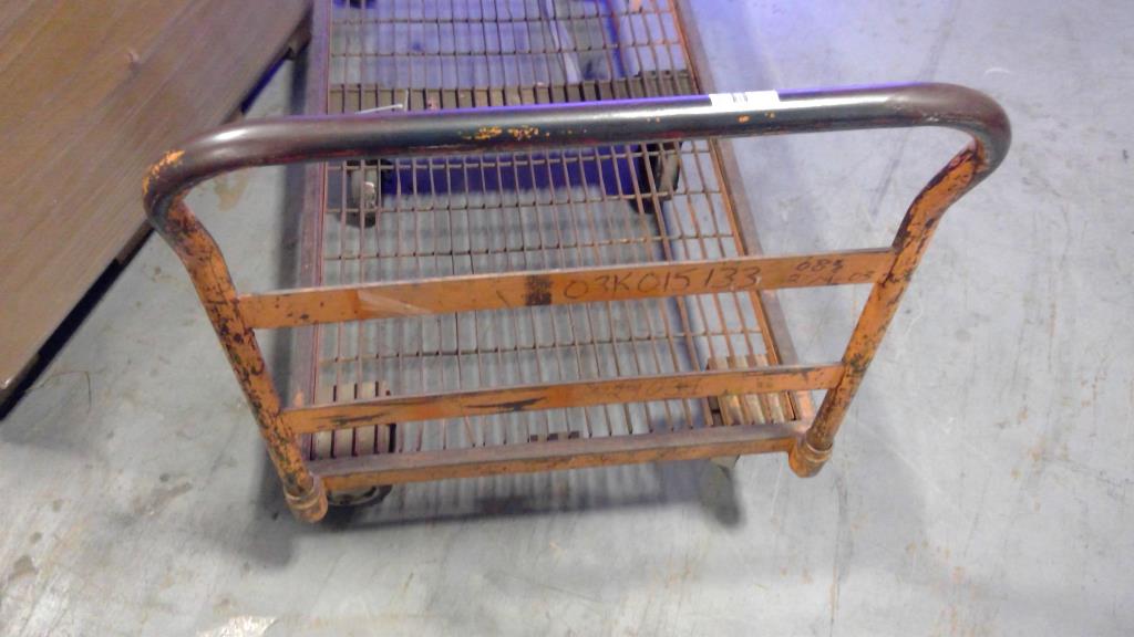 Orange Metal Rolling Cart | Property Room