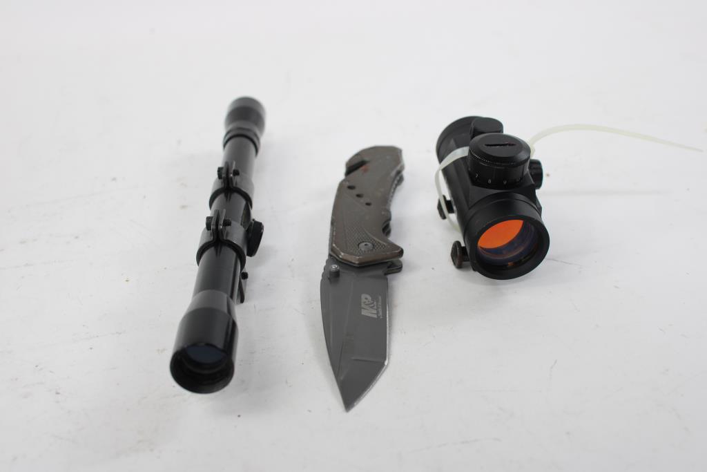 Ordnance Optics Scope, Propoint Scope, Smith And Wesson Knife, 3 Pieces ...