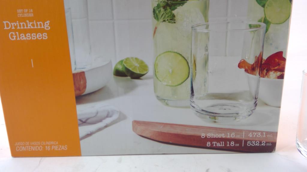 Our Table Set Of 16 Cylinder Drinking Glasses | Property Room