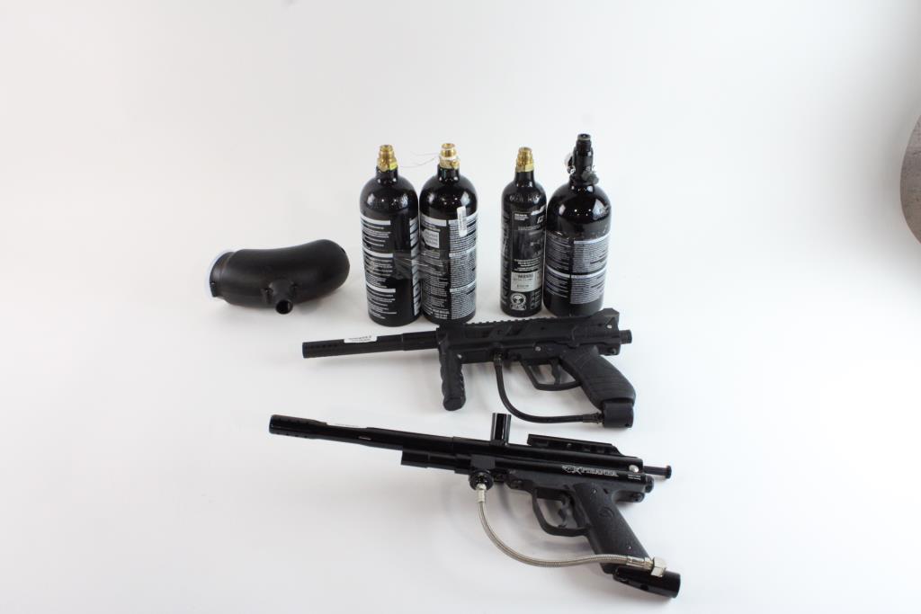 Outkast & Piranha Paintball Markers With Tanks | Property Room