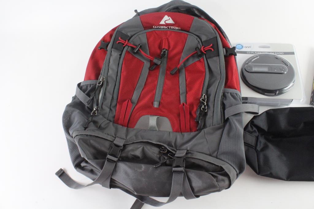 Ozark Trail Backpack With Onn CD Player And More, 3 Pieces | Property Room