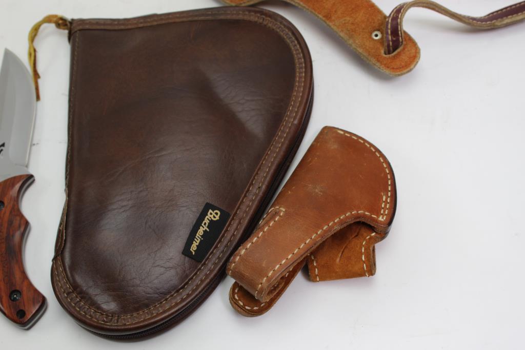 Ozark Trail Fixed Blade Knife, Bucheimer Leather Gun Case And More, 4 ...