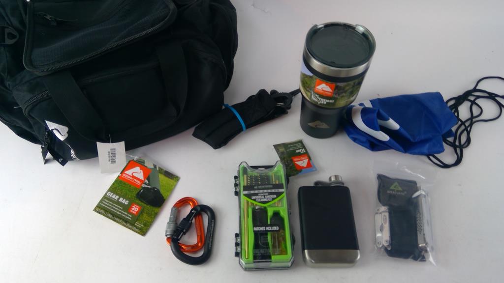 Ozark Trail Gear Bag, Flask, And More Bulk Lot, 9 Pieces | Property Room