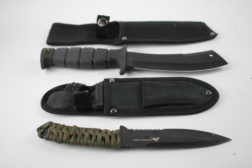 Ozark Trail Knife, Black Mini Machete Knife, 2 Pieces | Property Room