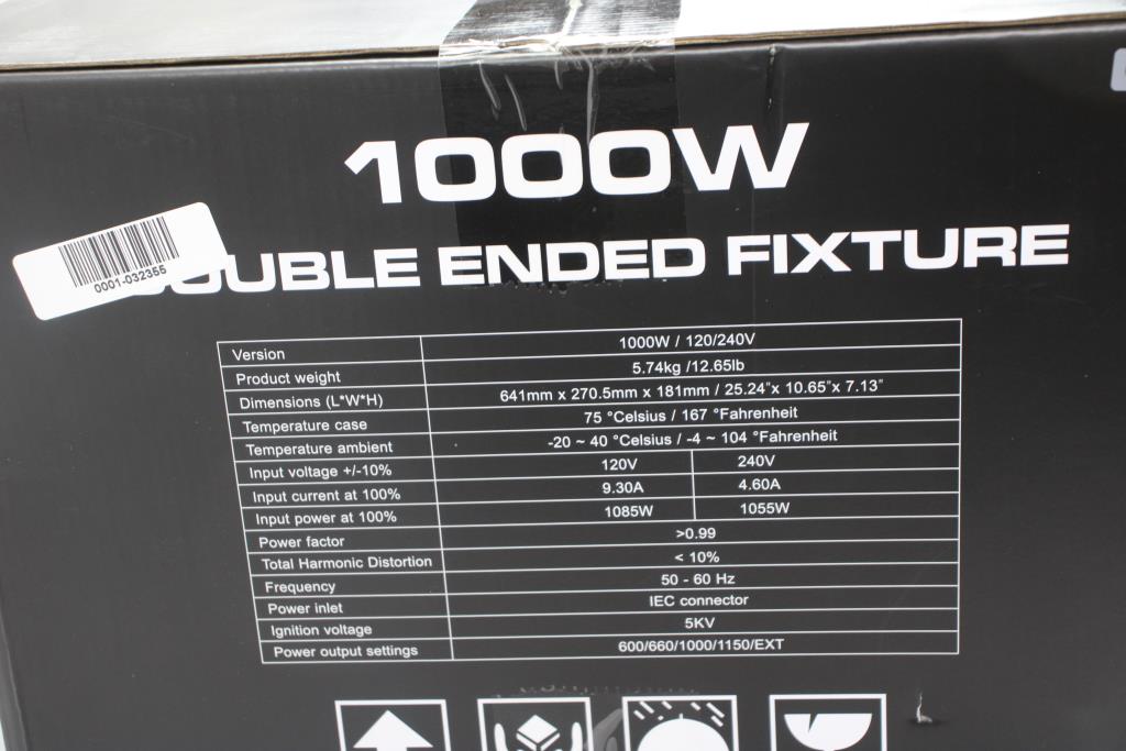 Pacz 1000W 120-240V Double Ended Fixture | Property Room