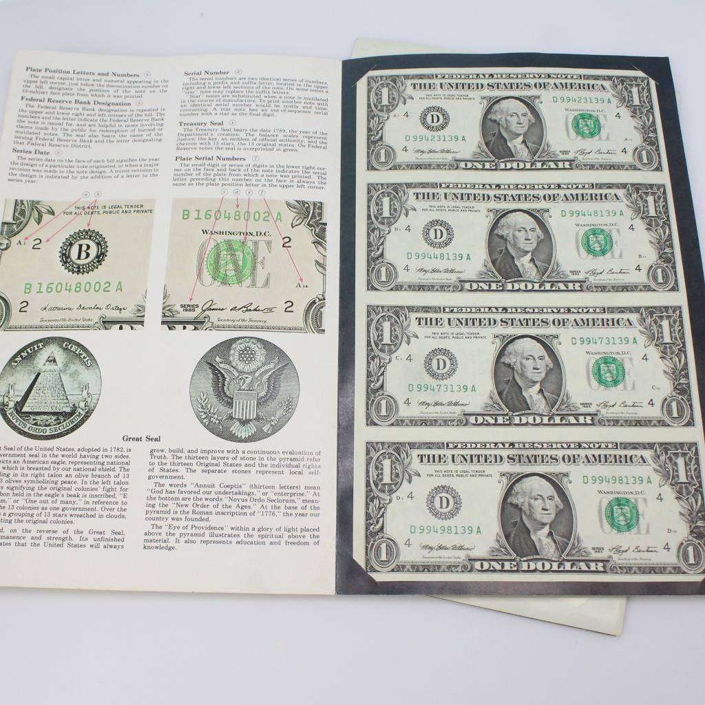Pair Of $1 & $2 Uncut Sheets Of U.S. Banknotes | Property Room