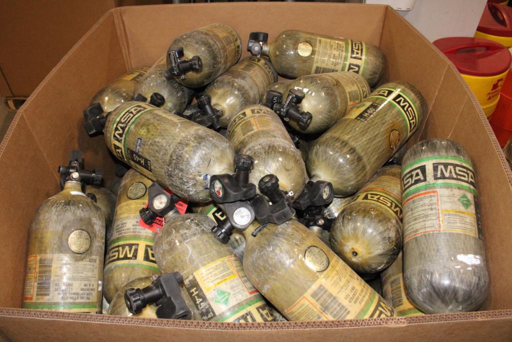 Pallet OF MSA Oxygen Tanks, 20+ Pieces | Property Room