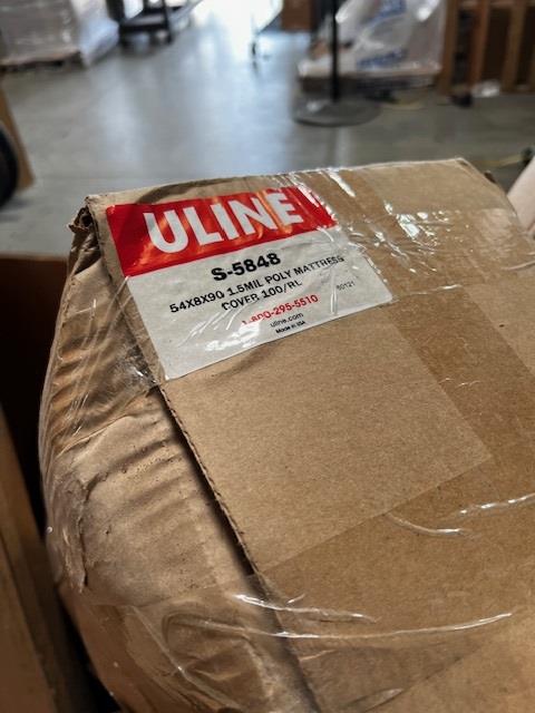 Pallet Of Uline Poly Mattress Cover | Property Room