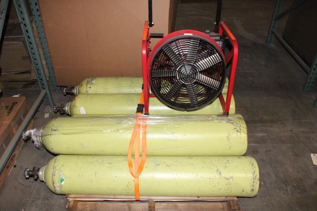 Pallet With Air Tanks & Fan, 6 Pieces | Property Room