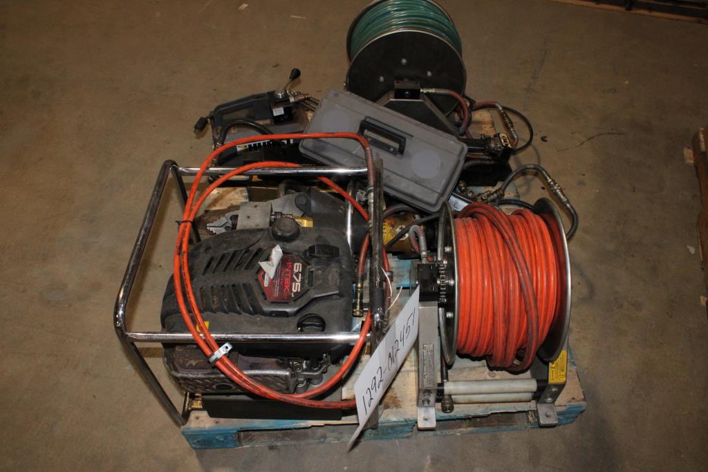 Pallet With Generator, Hose Spools & More, 5+ Pieces | Property Room