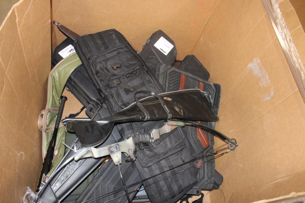 Pallet With Gun Cases, Bow & More, 6+ Pieces | Property Room