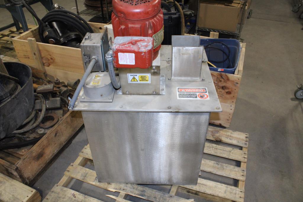 Pallet With Industrial Metal Mixer & Baldor Motor | Property Room