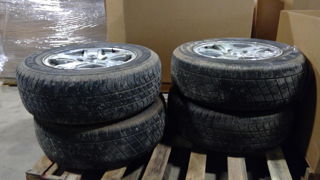 Pallet With Jeep Rims & Assorted Tires, 4 Pieces | Property Room