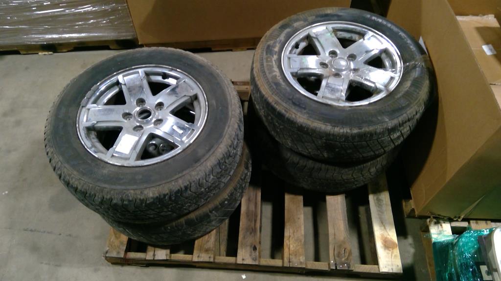 Pallet With Jeep Rims & Assorted Tires, 4 Pieces | Property Room