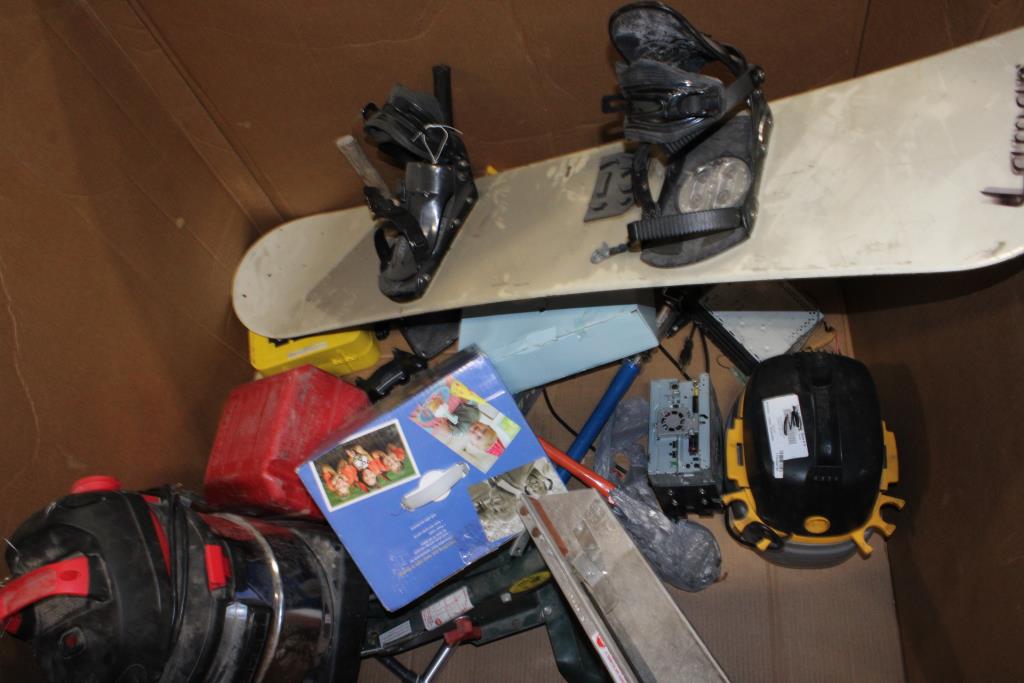 Pallet With Snowboard, Tools & More, 10+ Pieces | Property Room