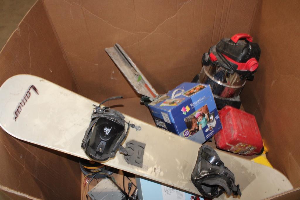 Pallet With Snowboard, Tools & More, 10+ Pieces | Property Room