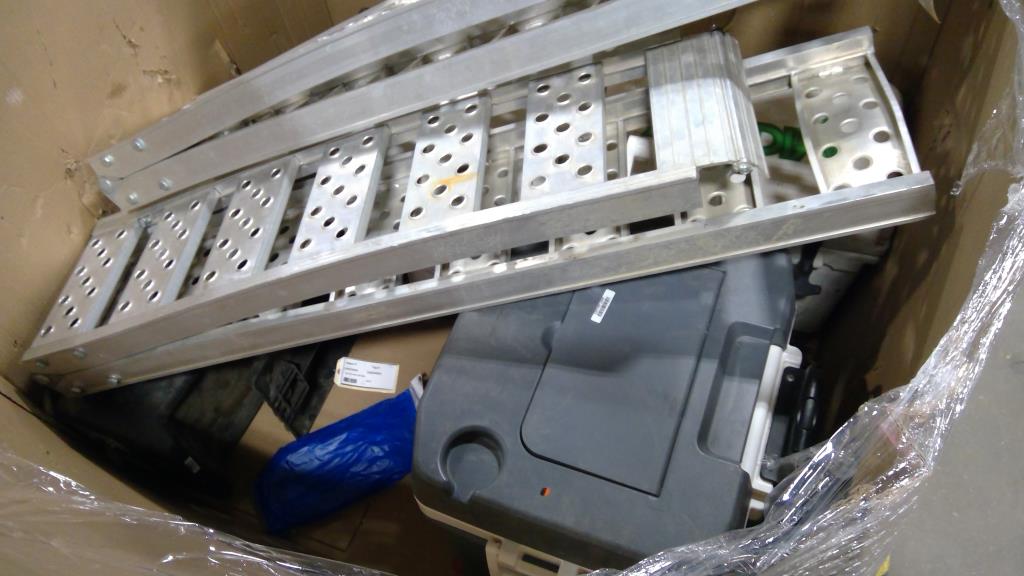 Pallet With Vehicle Ramps And Coolers, 3+ Pieces | Property Room