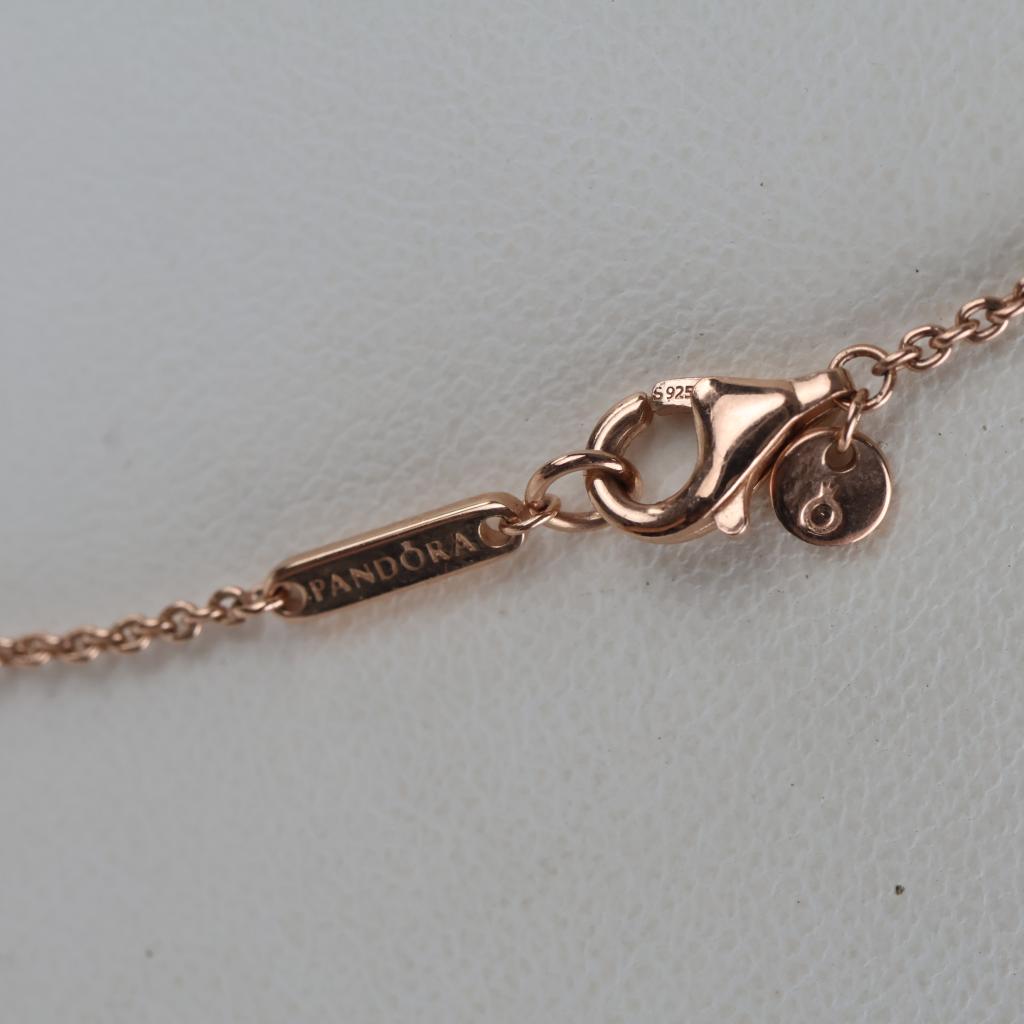 Pandora 14kt Rose GP Sparkling Heart Collier Necklace | Property Room