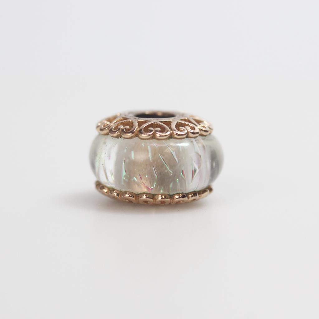 Pandora 4.37g 10kt Gold Plated Iridescent Murano Glass Charm | Property ...