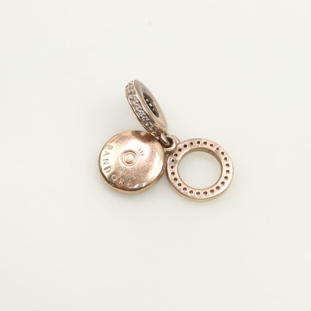 Pandora GP Sparkling Light Blue Disc Double Dangle Charm | Property Room