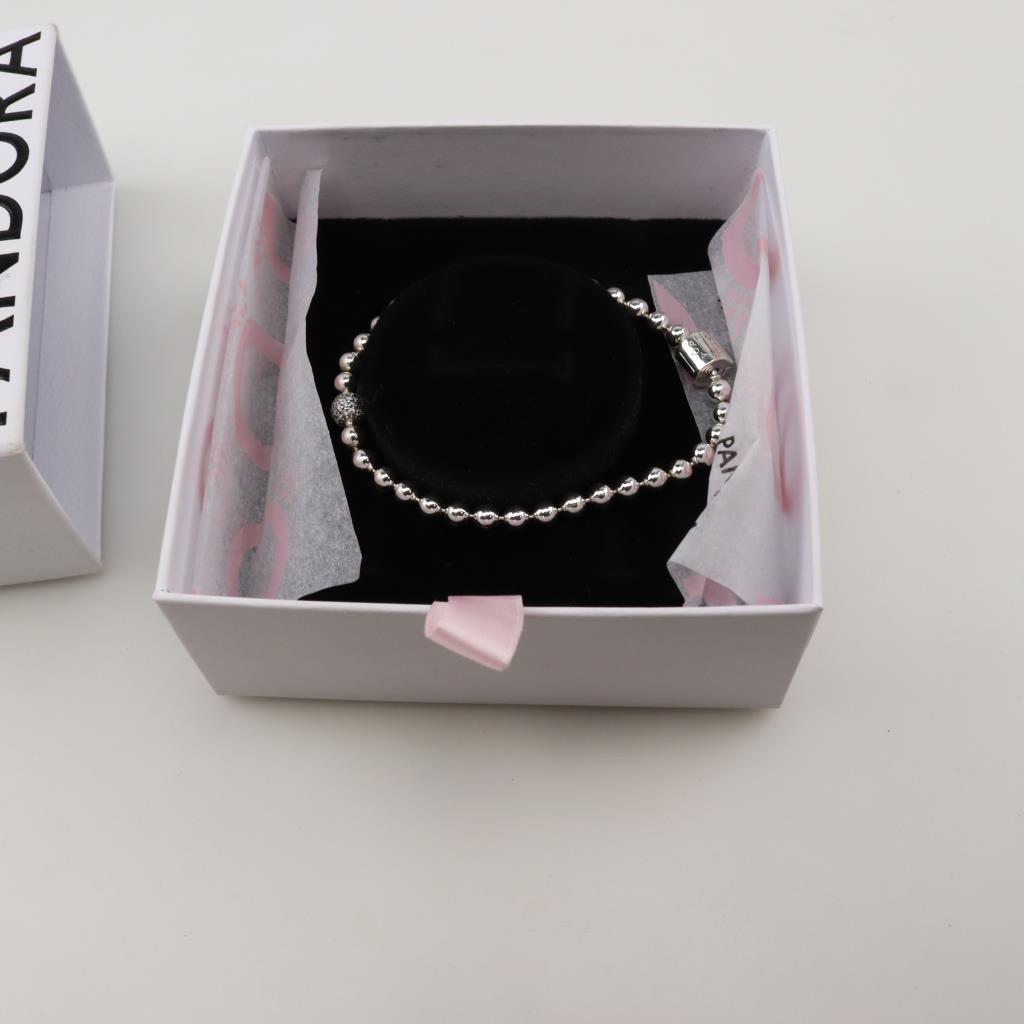 Pandora Silver Beads And Pave Bracelet | Property Room