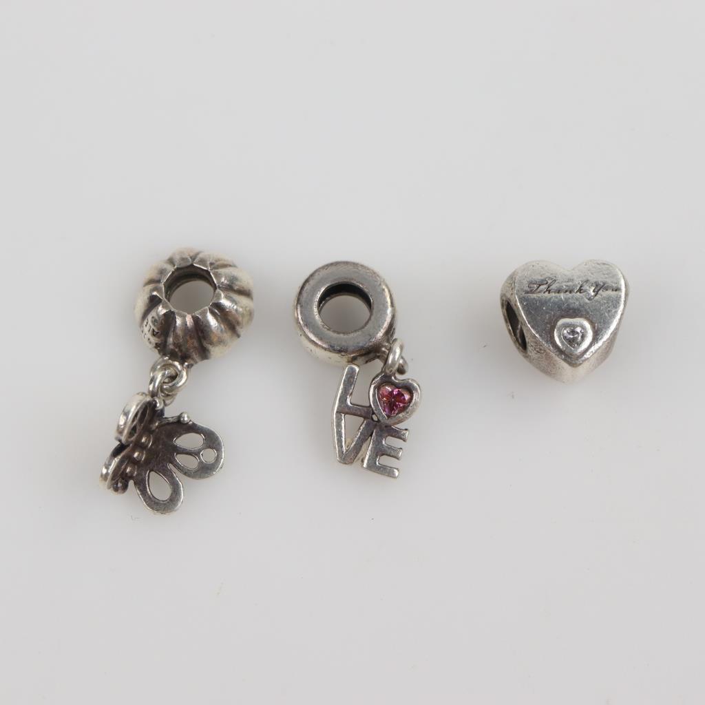 Pandora Silver Charms, 3 Pieces | Property Room