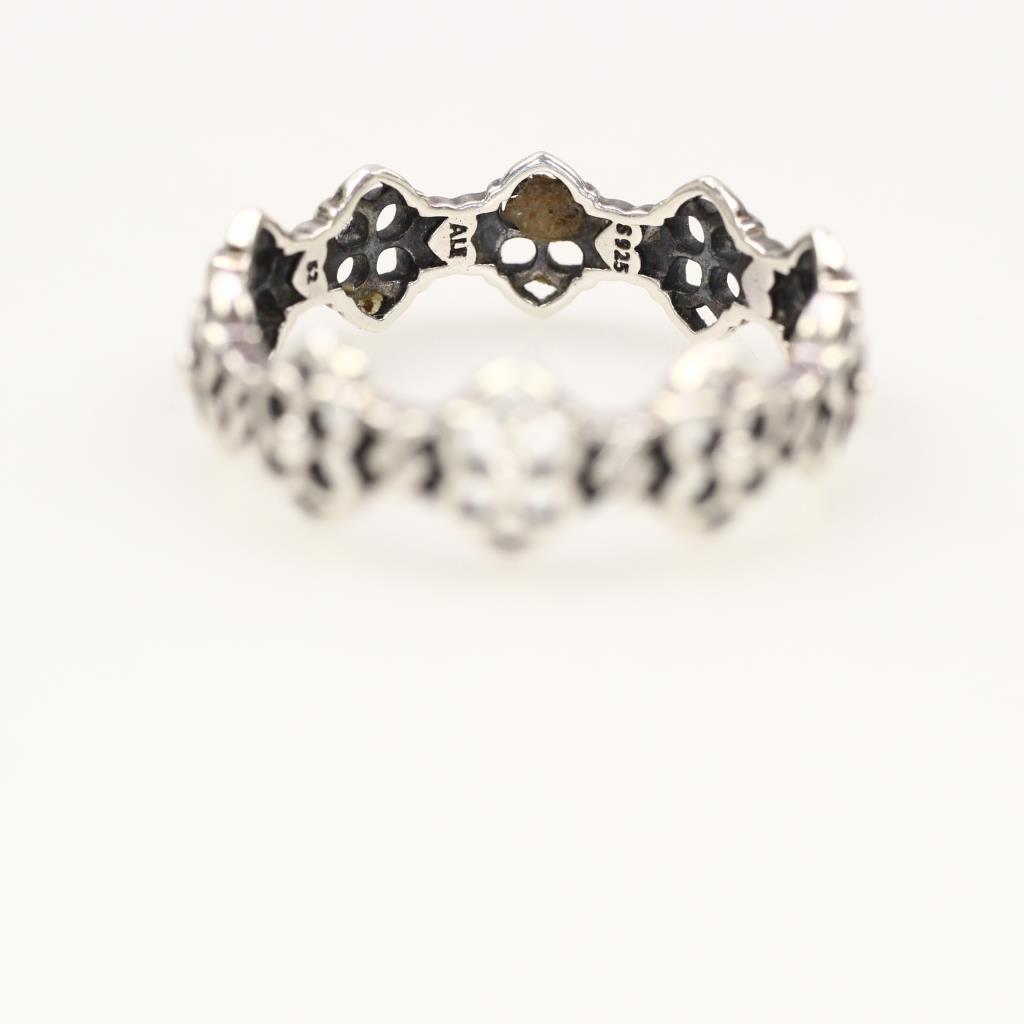 Pandora Silver Rose Petal Band Ring | Property Room