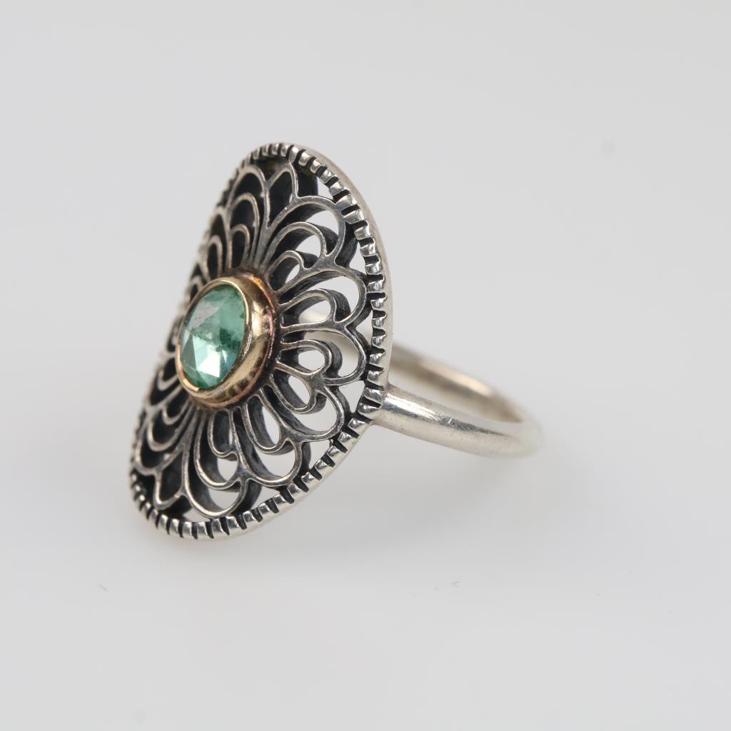 Pandora Sterling Silver 14kt Gold Accent Allure Ring | Property Room