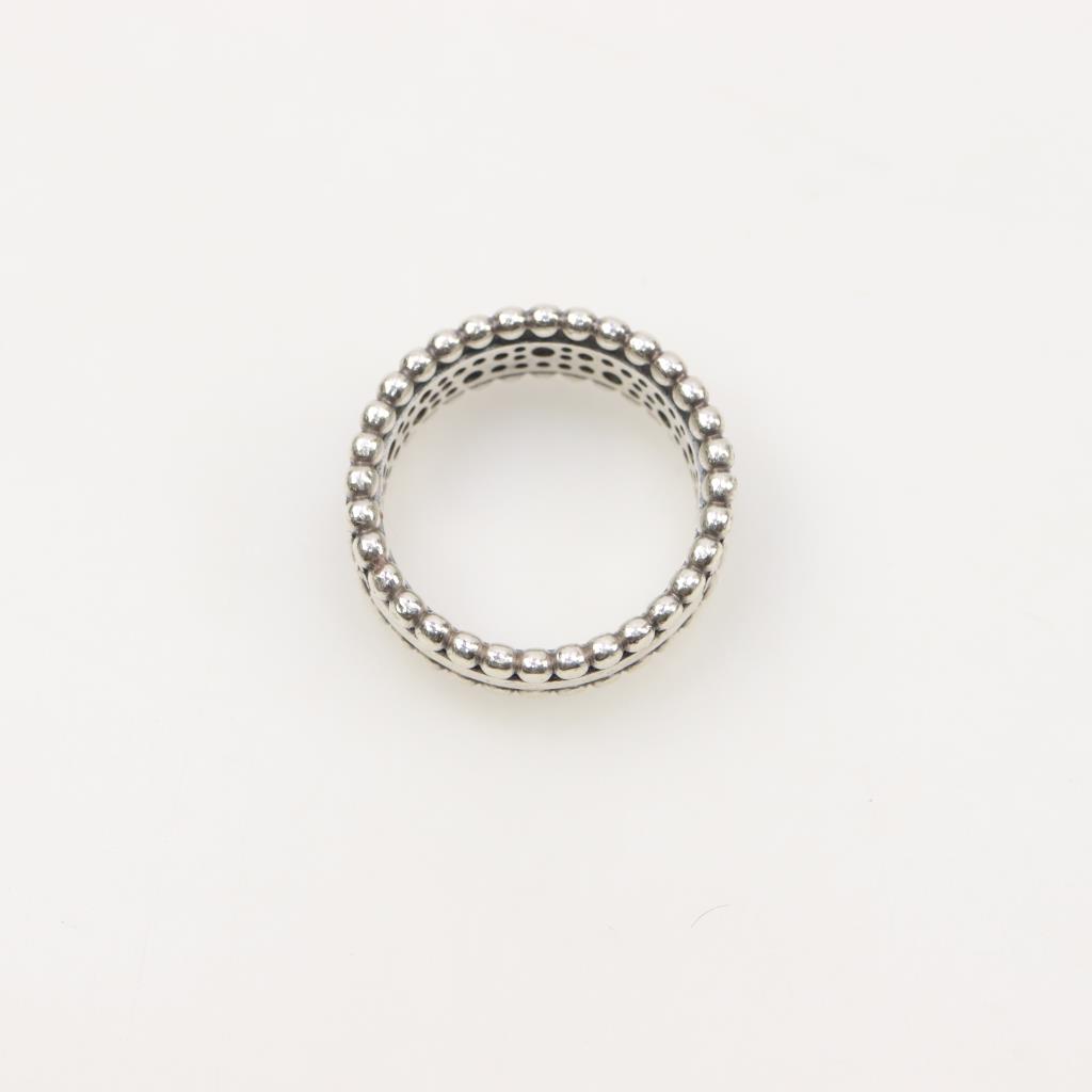 Pandora Sterling Silver Beaded Pave Band Ring | Property Room