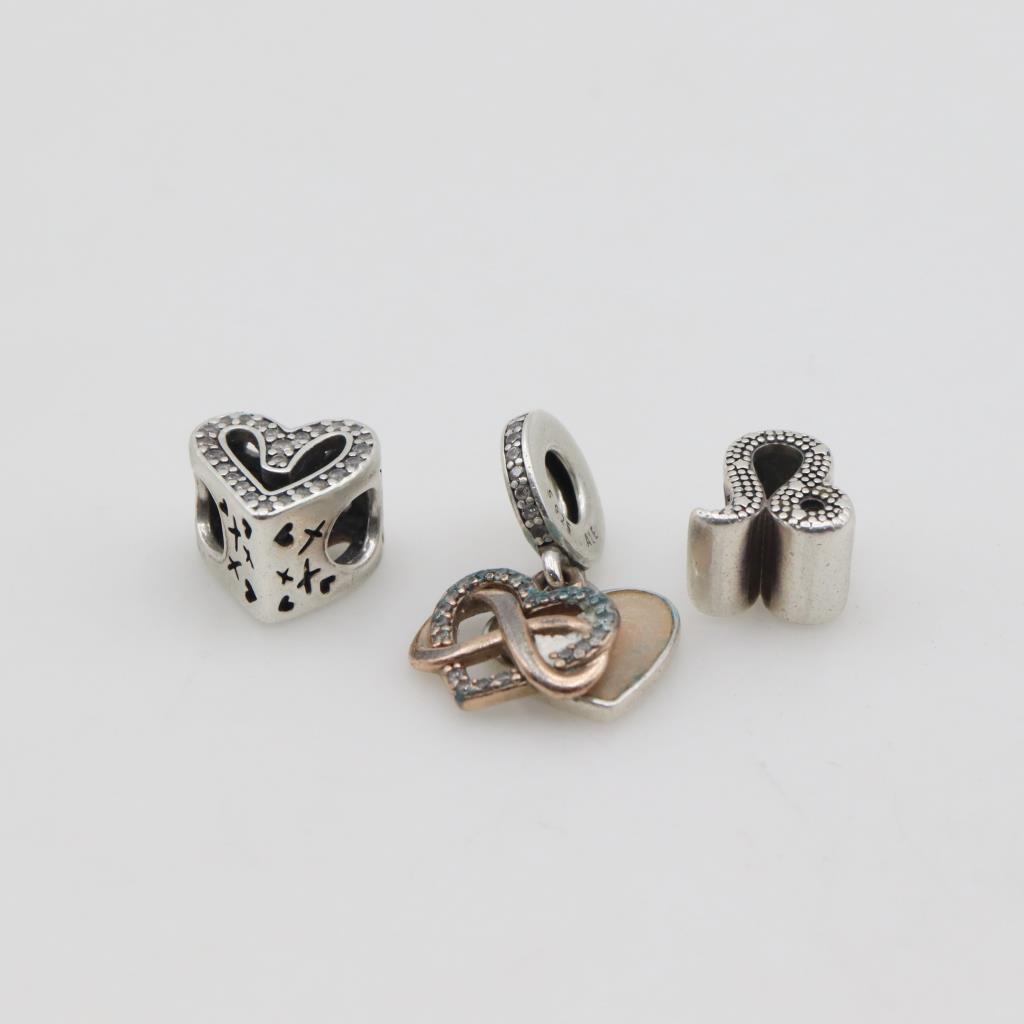 Pandora Sterling Silver Charms, 3 Pieces | Property Room