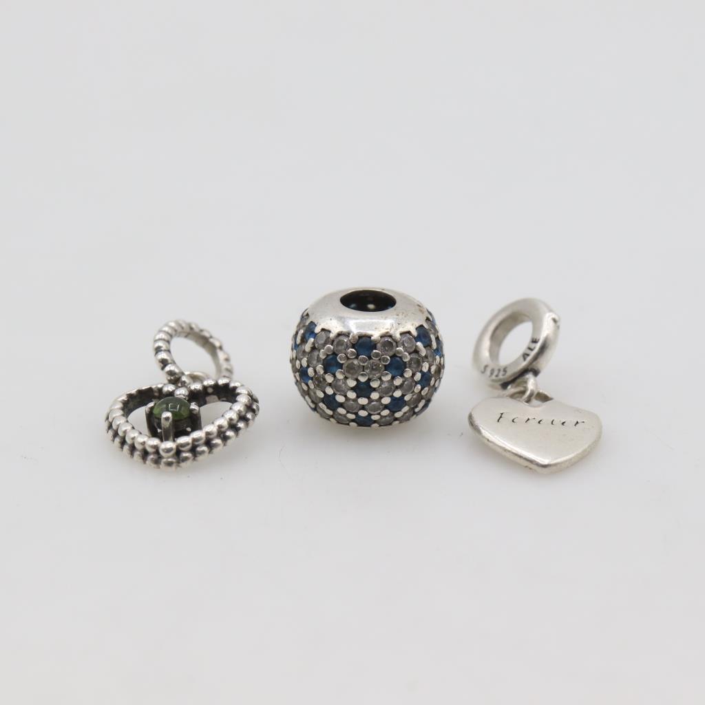 Pandora Sterling Silver Charms, 3 Pieces | Property Room
