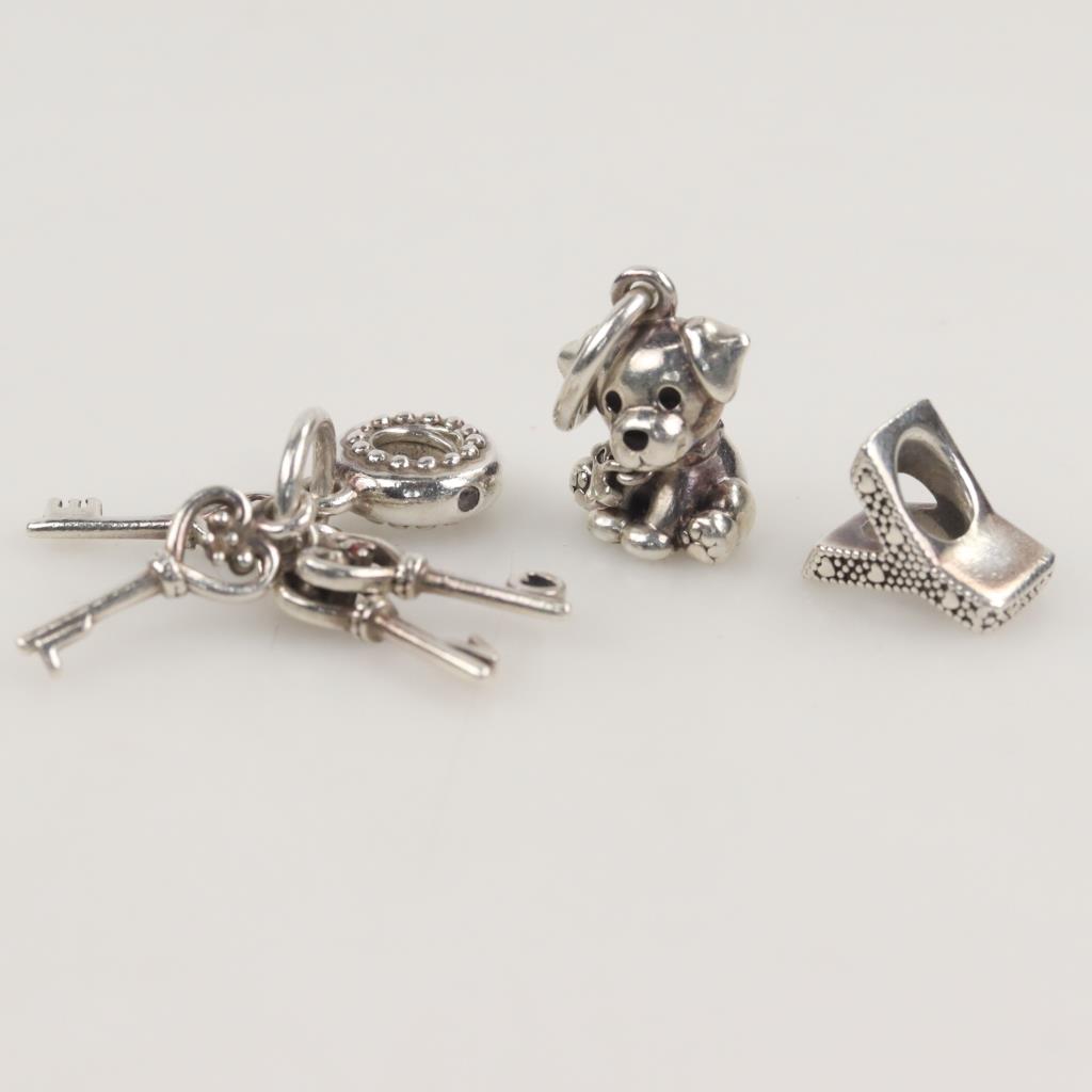 Pandora Sterling Silver Charms, 3 Pieces | Property Room