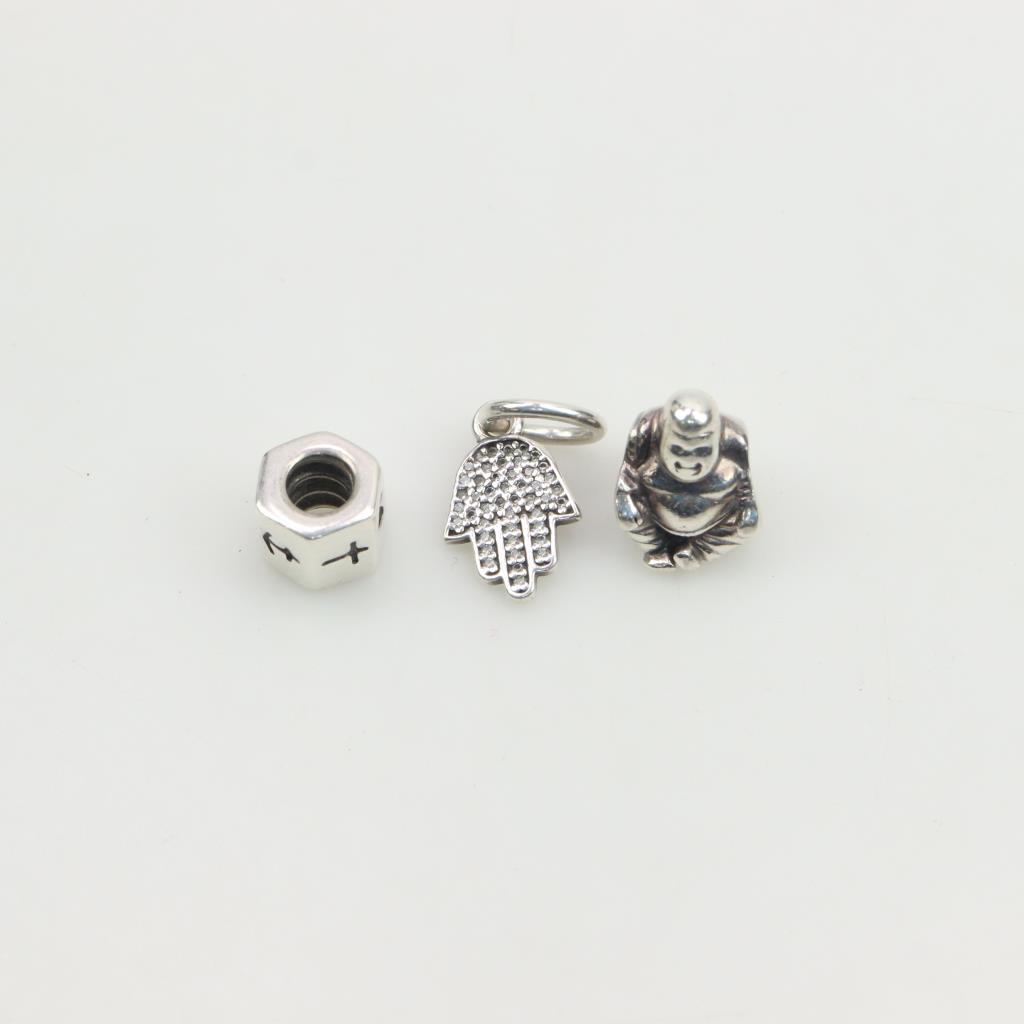 Pandora Sterling Silver Charms, 3 Pieces | Property Room