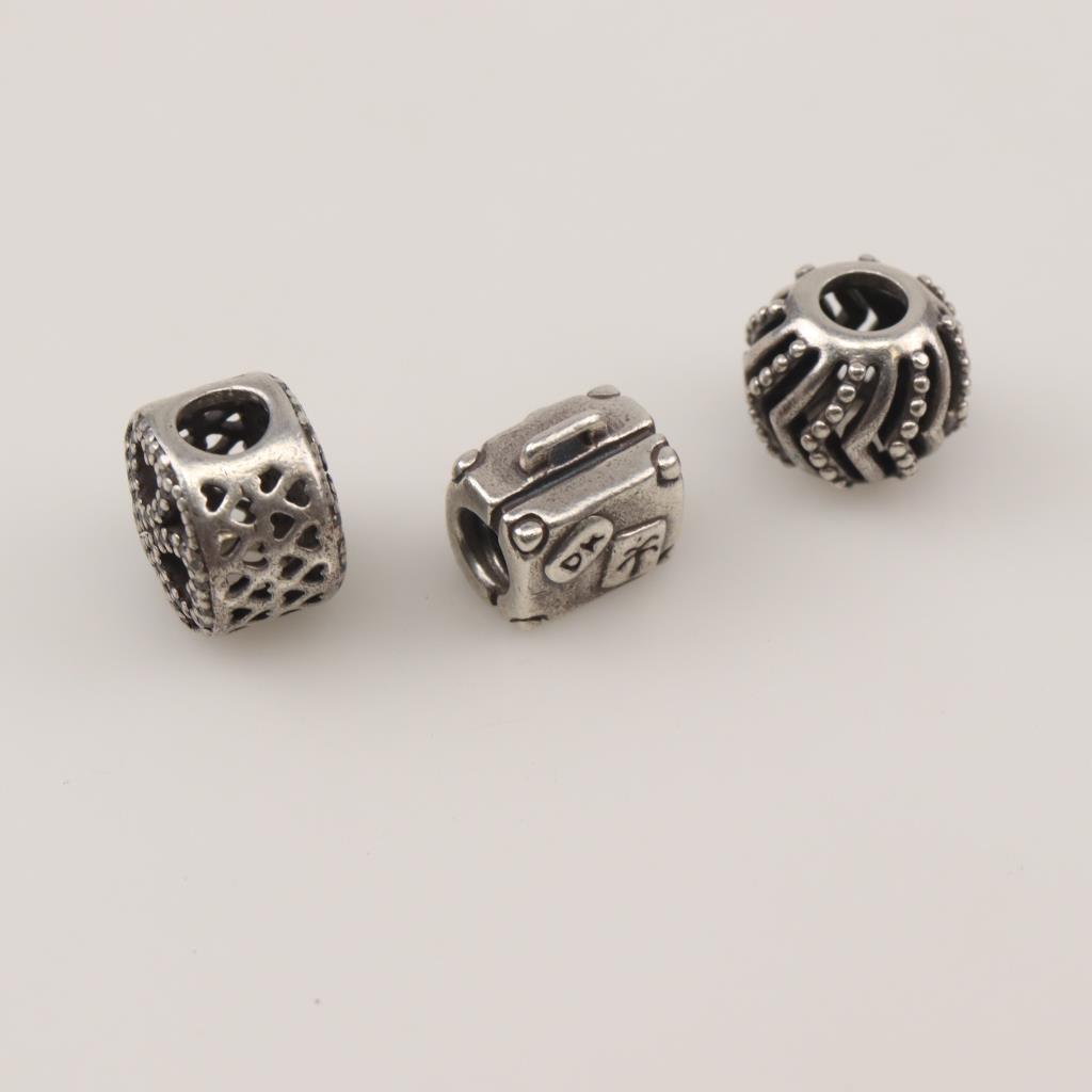 Pandora Sterling Silver Charms, 3 Pieces | Property Room