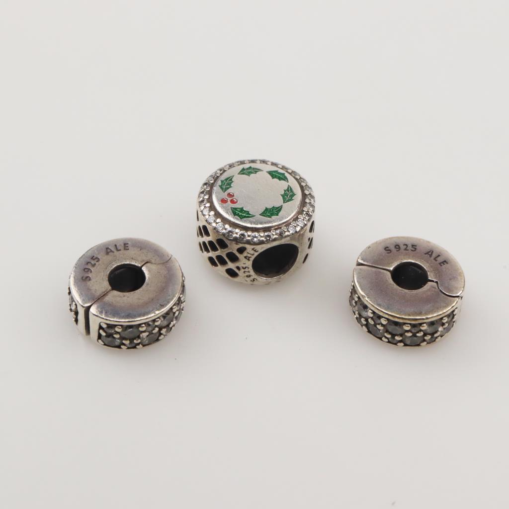 Pandora Sterling Silver Charms, 3 Pieces | Property Room