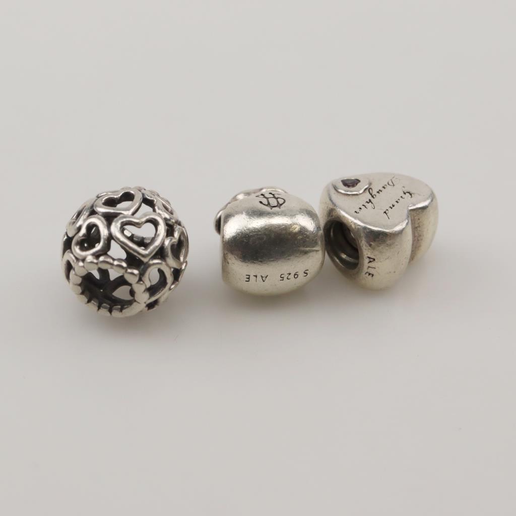 Pandora Sterling Silver Charms, 3 Pieces | Property Room
